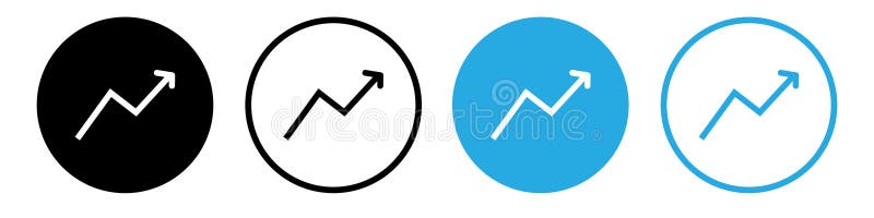 Arrow Upward Icon Set Vector on White Background. Growth Symbol Vector ...
