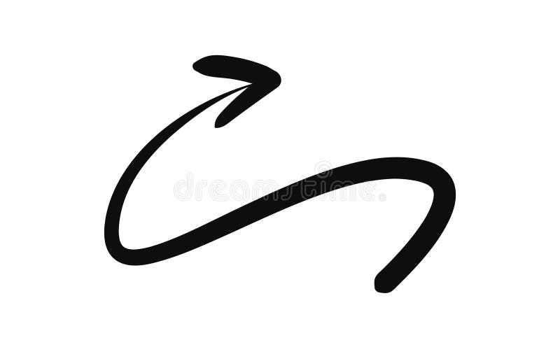 Vector Hand Draw Arrow Dynamic Style Black Stock Vector - Illustration ...