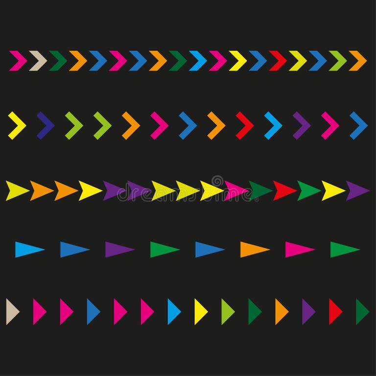 Arrow Vector Icon. Color Direction Shape. Patterned Pointing Symbol ...