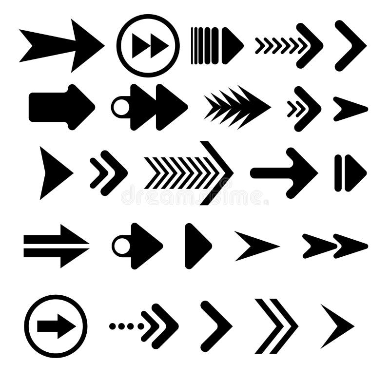Arrow Vector Icon Set. Signs Direction Icon Set. Arrow Symbol. Stock ...