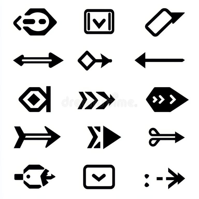 Arrow Vector Icons for Web and User Interface. Editable Stroke Stock ...