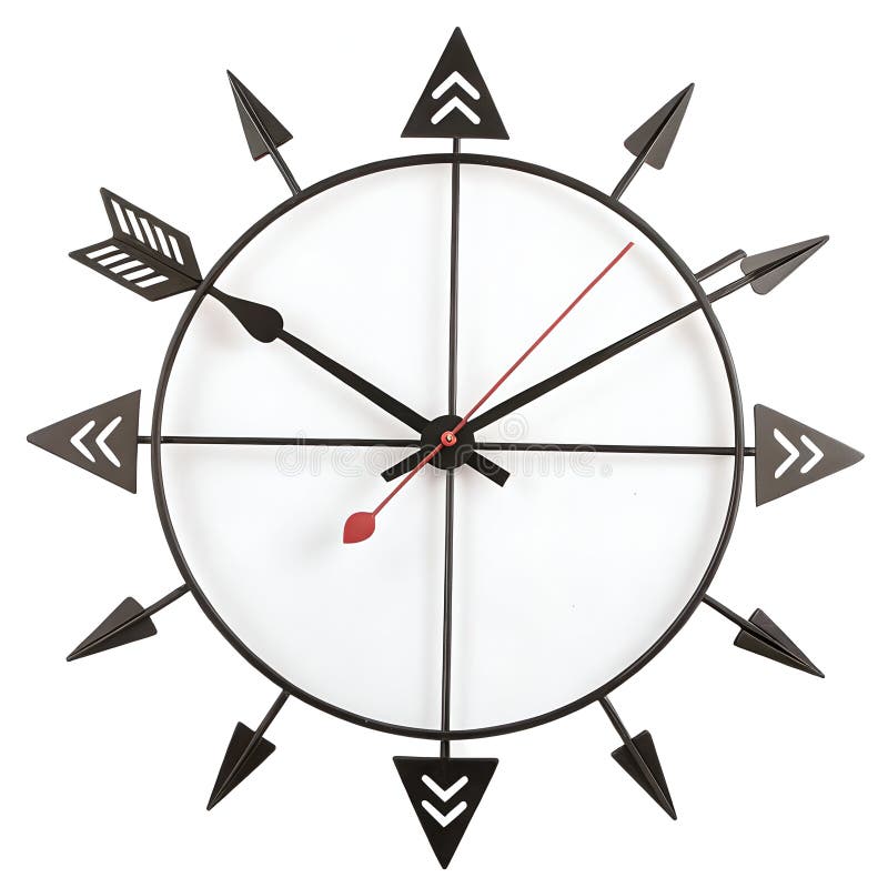"Arrow Wall Clock Isolated on White Background Stock Illustration ...