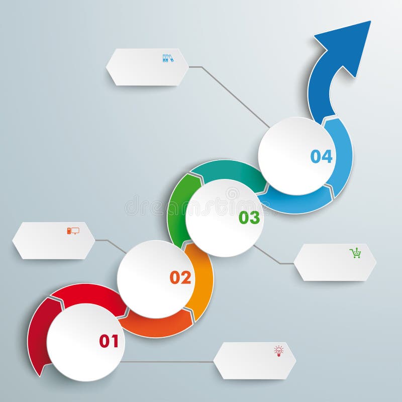 Arrow Wave Circles Timeline Infographic Stock Vector - Illustration of ...