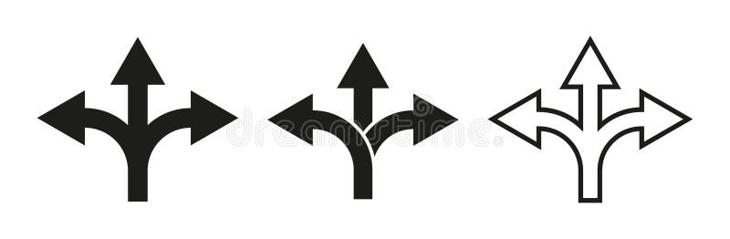 Arrow Way Icon with Three Options of Road. Choice of Pathway. Choose of ... Arrow Way Icon with Three Options of Road. Choice of Pathway. Choose of ...