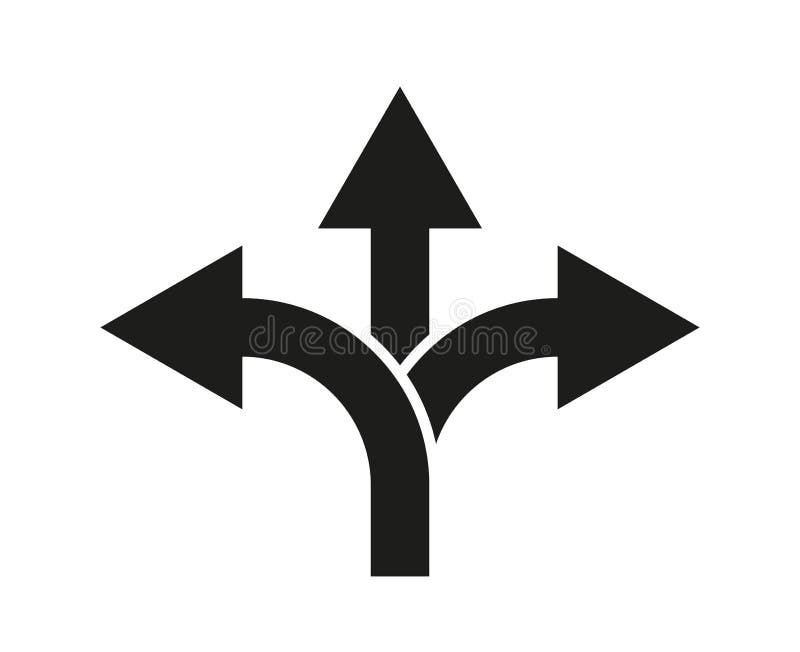 Arrow Way with Three Options of Road Icon. Choice of Pathway. Choose of ... Arrow Way with Three Options of Road Icon. Choice of Pathway. Choose of ...