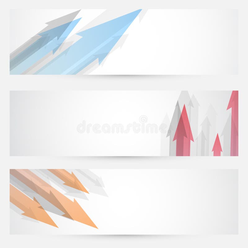 Arrow Web Banners Set - Headers Collection Stock Vector - Illustration ...