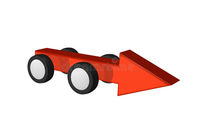 Arrow on wheels stock illustration. Illustration of direction - 18843292