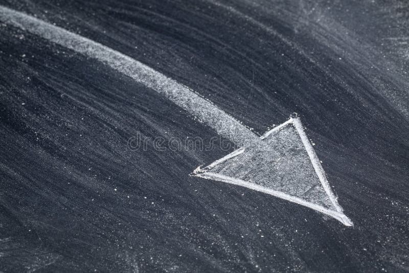 Arrow in White Chalk on Blackboard Stock Image - Image of chalkboard ...
