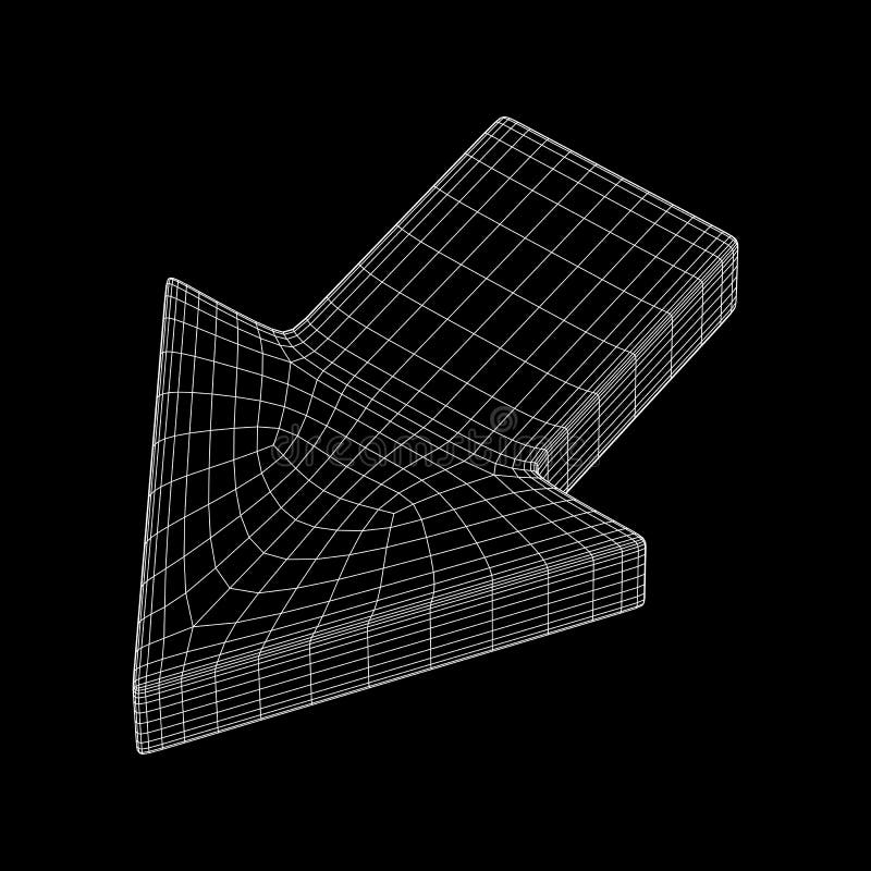 Wireframe arrow low poly stock vector. Illustration of cursor - 139293960
