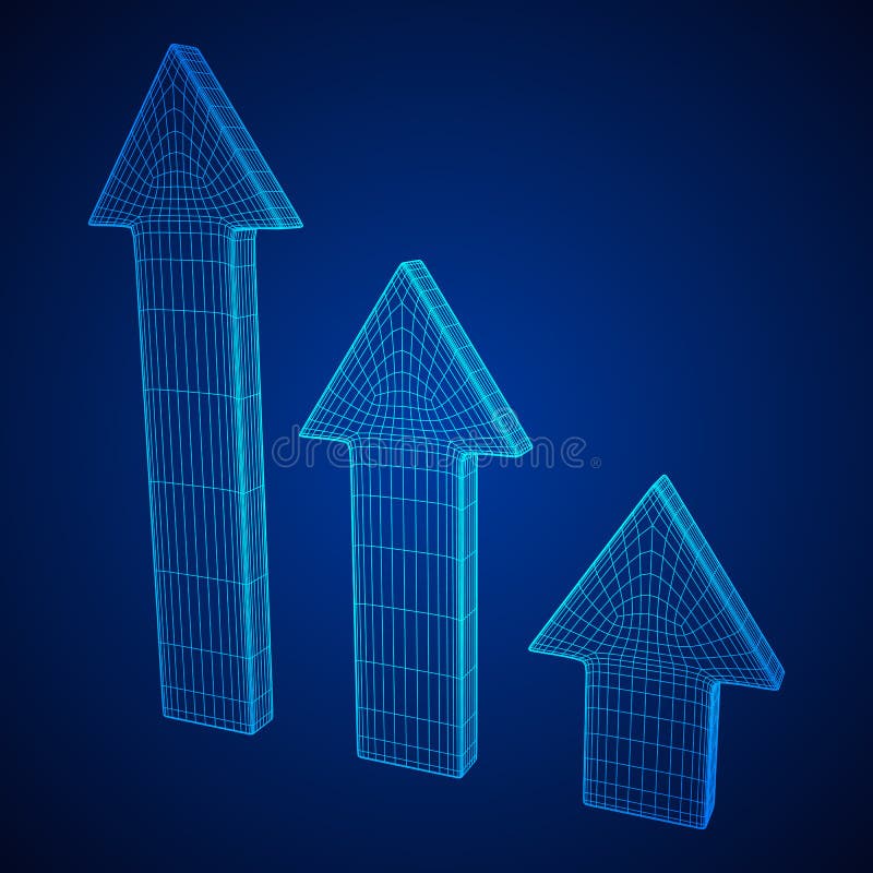 Wireframe arrow low poly stock vector. Illustration of internet - 139293976