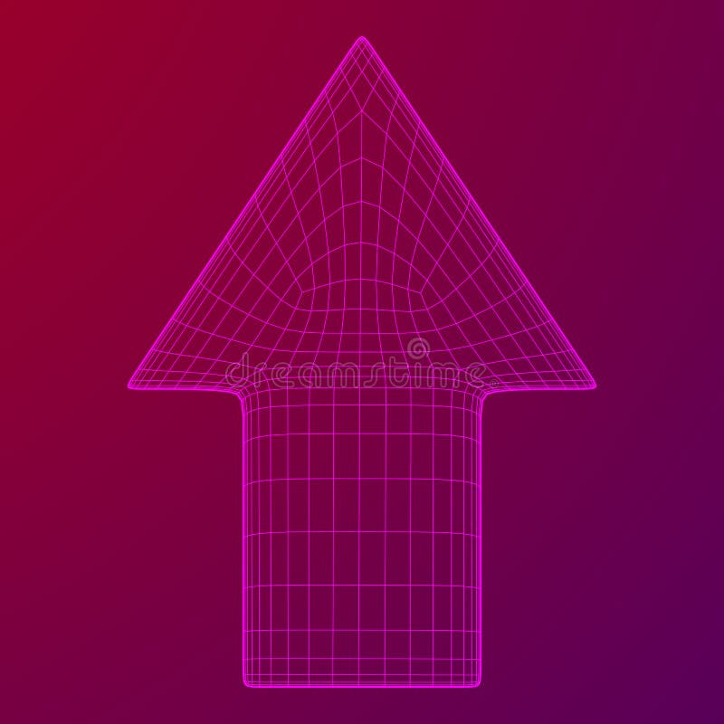 Wireframe arrow low poly stock vector. Illustration of blueprints ...