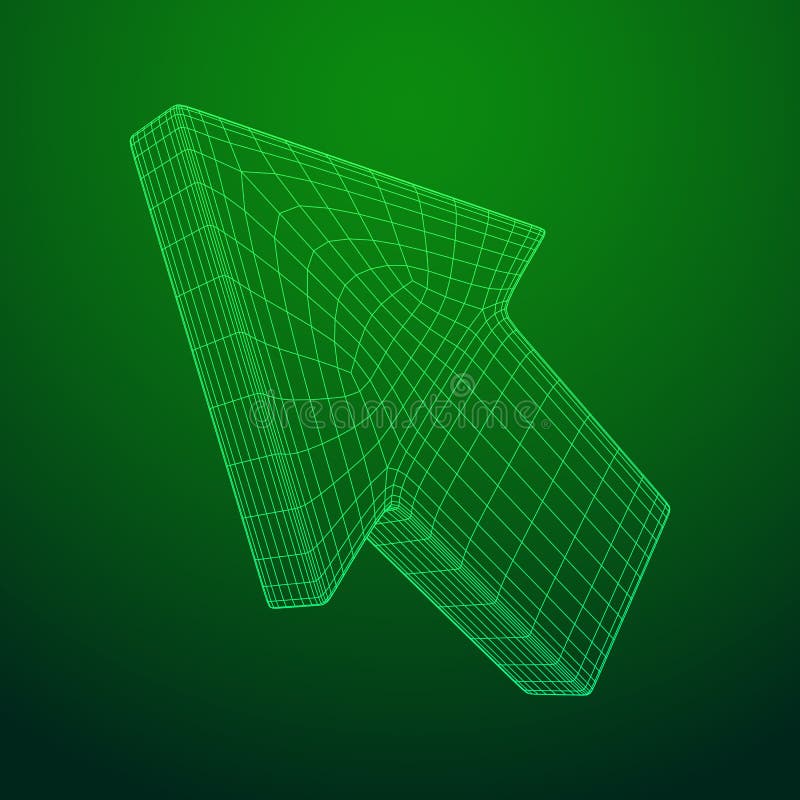 Wireframe arrow low poly stock vector. Illustration of fold - 139479966