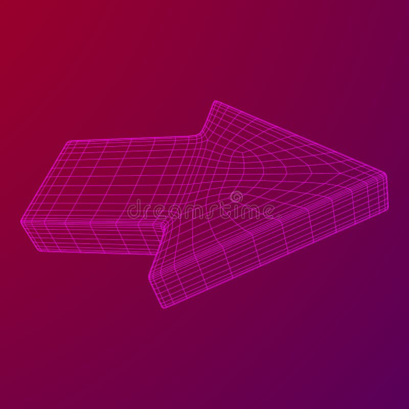 Wireframe arrow low poly stock vector. Illustration of direction ...