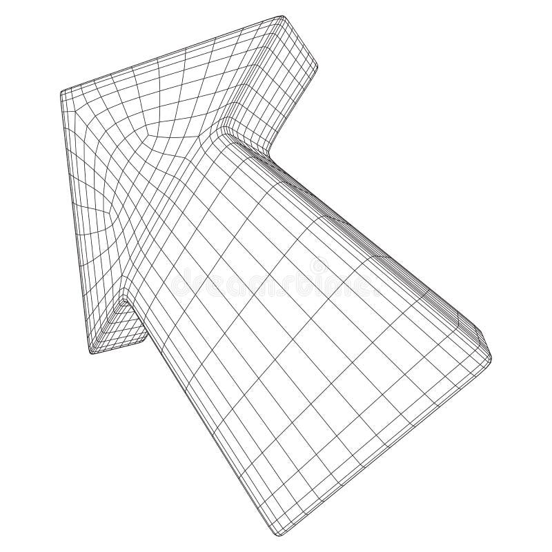 Wireframe arrow low poly stock vector. Illustration of grow - 138754059