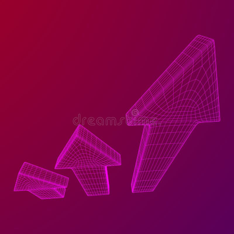 Wireframe arrow low poly stock vector. Illustration of button - 138754356