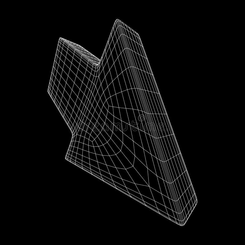 Wireframe arrow low poly stock vector. Illustration of menu - 138754586