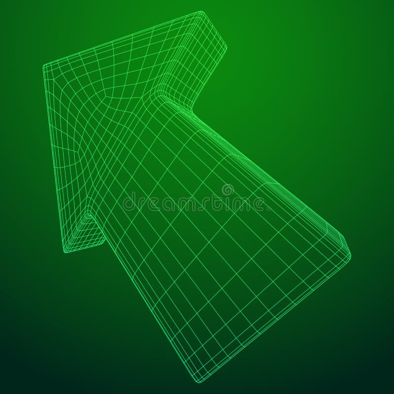 Wireframe arrow low poly stock vector. Illustration of frame - 138829144