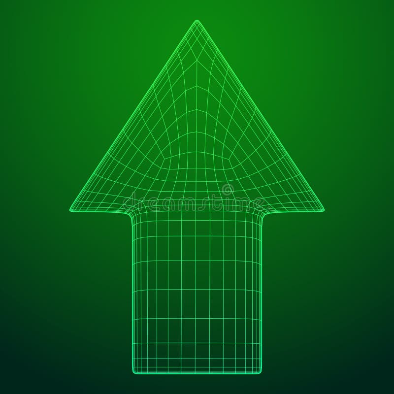 Wireframe arrow low poly stock vector. Illustration of banner - 138829187