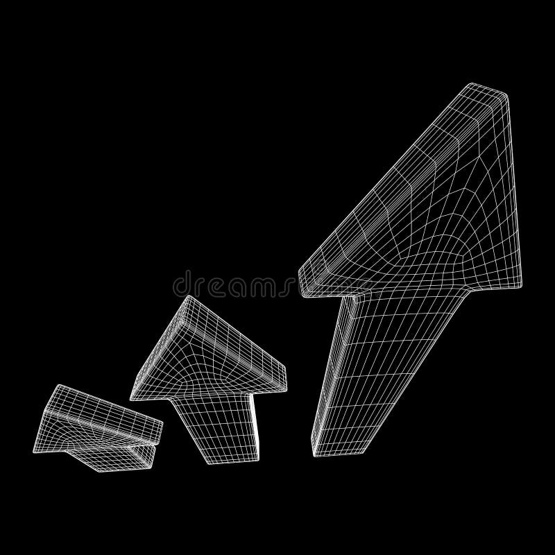 Wireframe arrow low poly stock vector. Illustration of blueprints ...