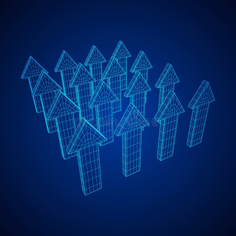 Wireframe arrow low poly stock vector. Illustration of fold - 139823673