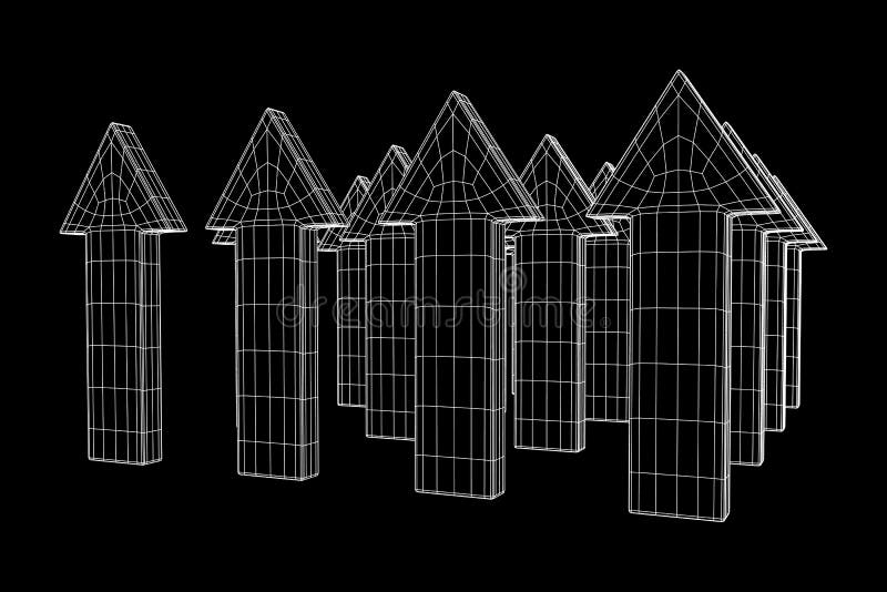 Wireframe arrow low poly stock vector. Illustration of choice - 139823682