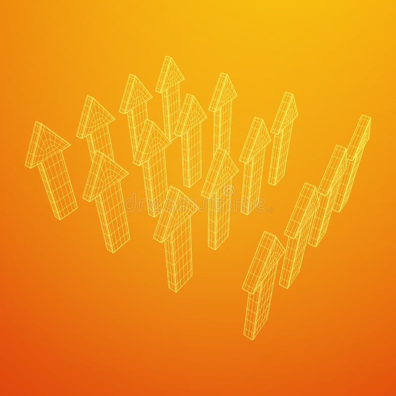 Wireframe arrow low poly stock vector. Illustration of internet - 139823748