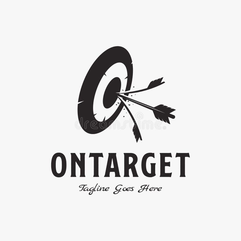 Arrow on Wooden Target Logo, Archery, Hunting Logo Vector Design Stock ...