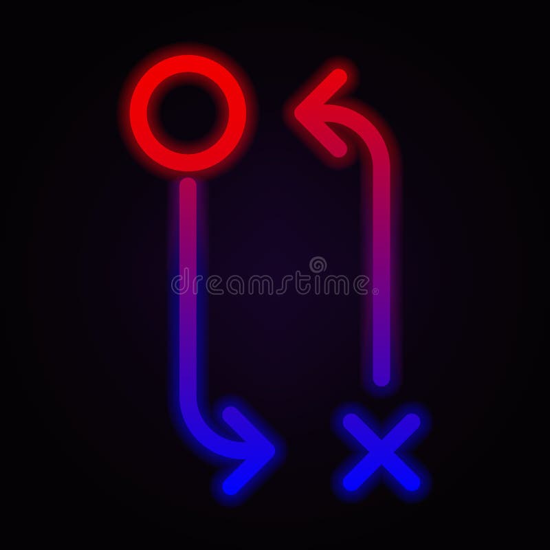 Red wrong way. Neon icon stock vector. Illustration of driving - 248870827