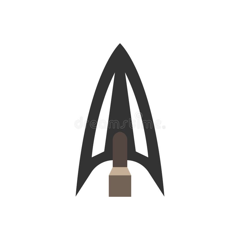 Arrowhead Bow Flat Vector Shape Element Archery. Tribal Weapon Icon ...