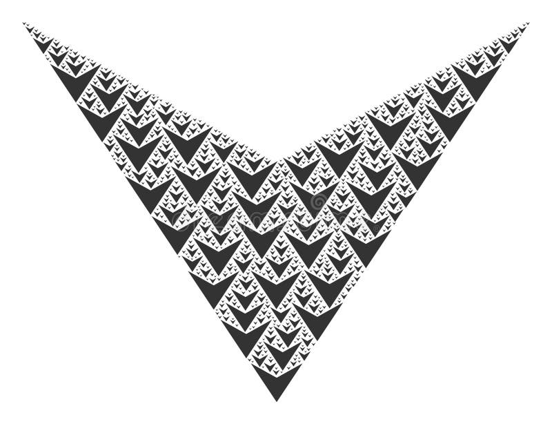 Arrowhead Down Recursion Collage of Itself Icons Stock Vector ...