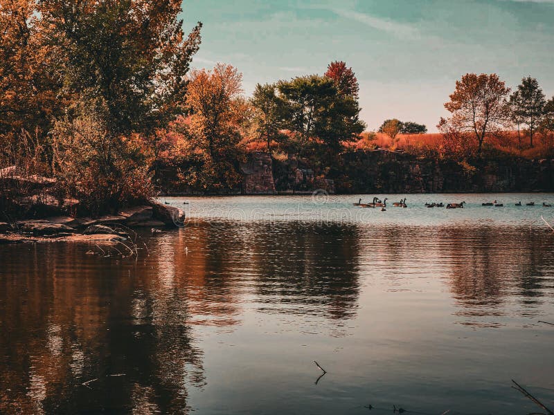 Arrowhead Pond of Fall stock photo. Image of pond, water - 340147922
