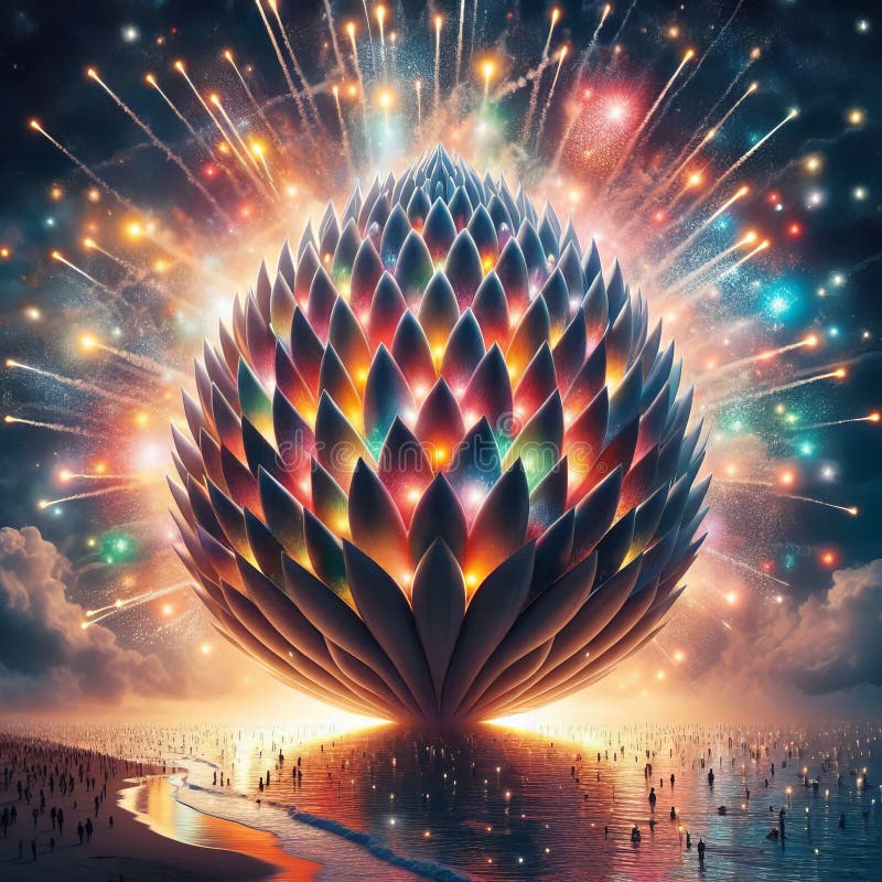 96 53. Arrowhead Shells_ Large, Spherical Fireworks Th Stock ...