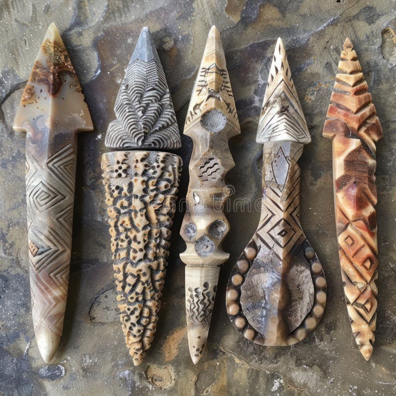 Arrowheads with Intricate Patterns Stock Image - Image of decoration, decorative: 309684495