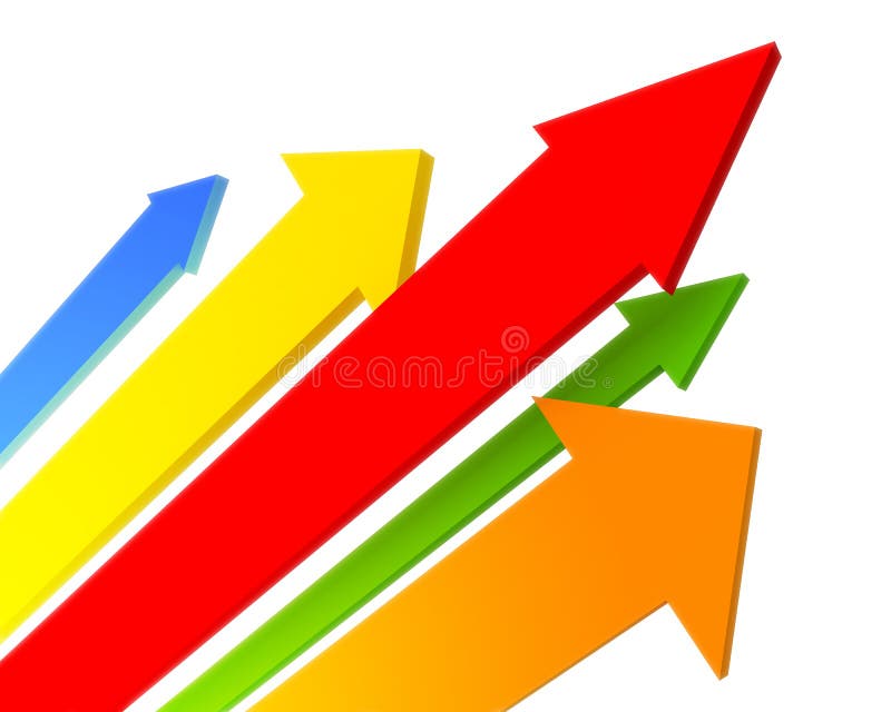 Vector Onwards & Upwards Arrows - 3D Glossy Icon Stock Vector ...