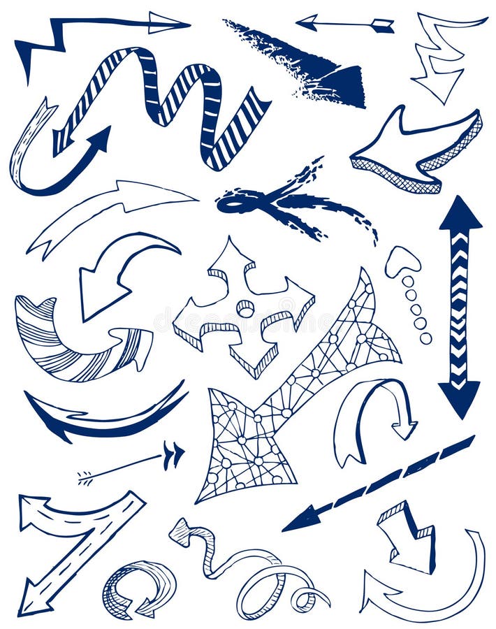 Set of grunge arrows stock vector. Illustration of sign - 27487732