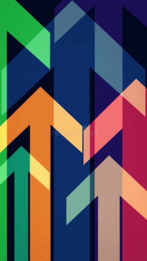 Rise Up Arrow. Abstract Illustration of Colored Geometric Shapes. Stock ...