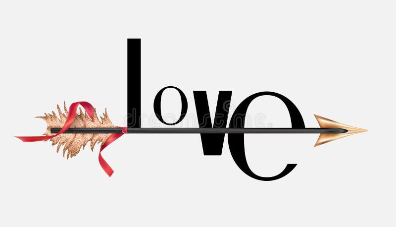 ARROW of Love. Vector Illustration Stock Vector - Illustration of curly ...