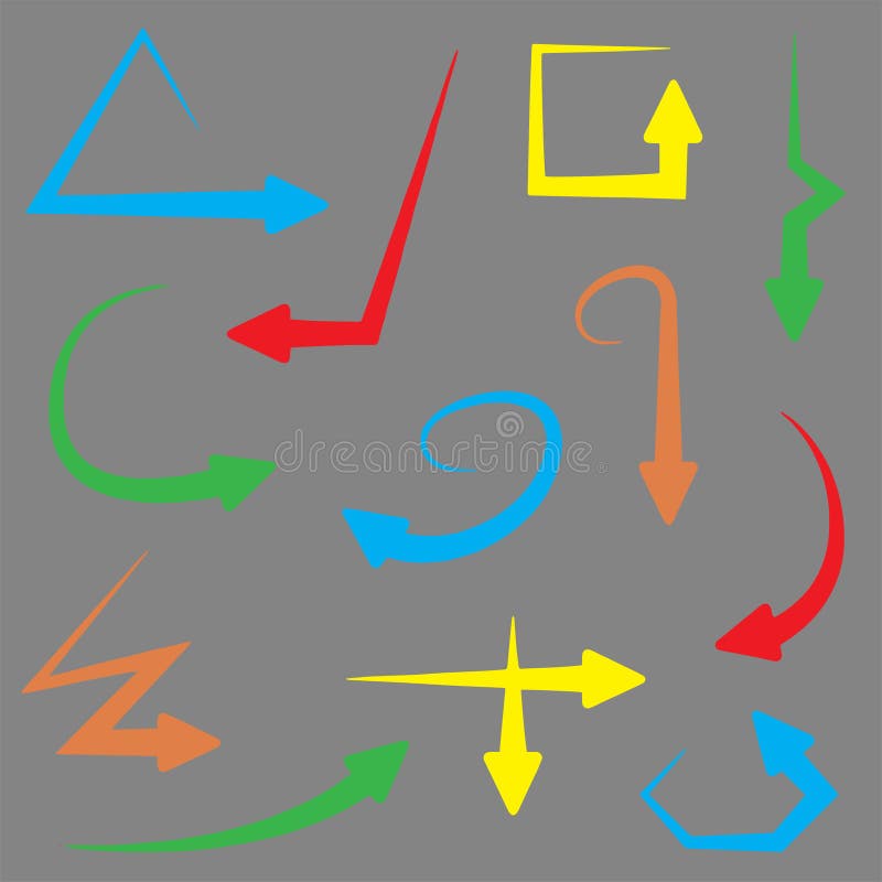 Set of Colour Arrows Icons on Light Background Stock Vector ...