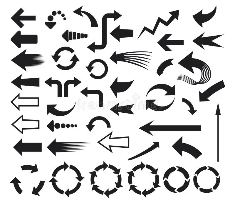 Retro Vintage Arrows and Pointer Icons Stock Illustration ...