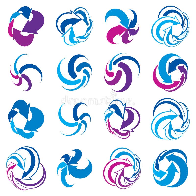 Arrows Abstract Conceptual Symbol Template Collection, Color Vector 3d ...