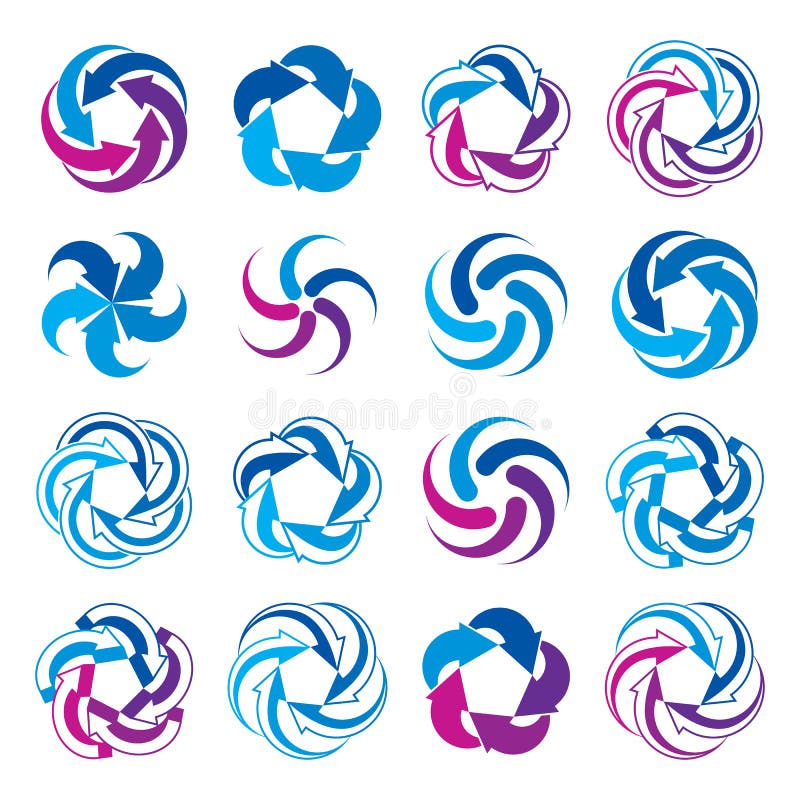 Arrows Abstract Loop Symbol Vector Conceptual Pictogram Template