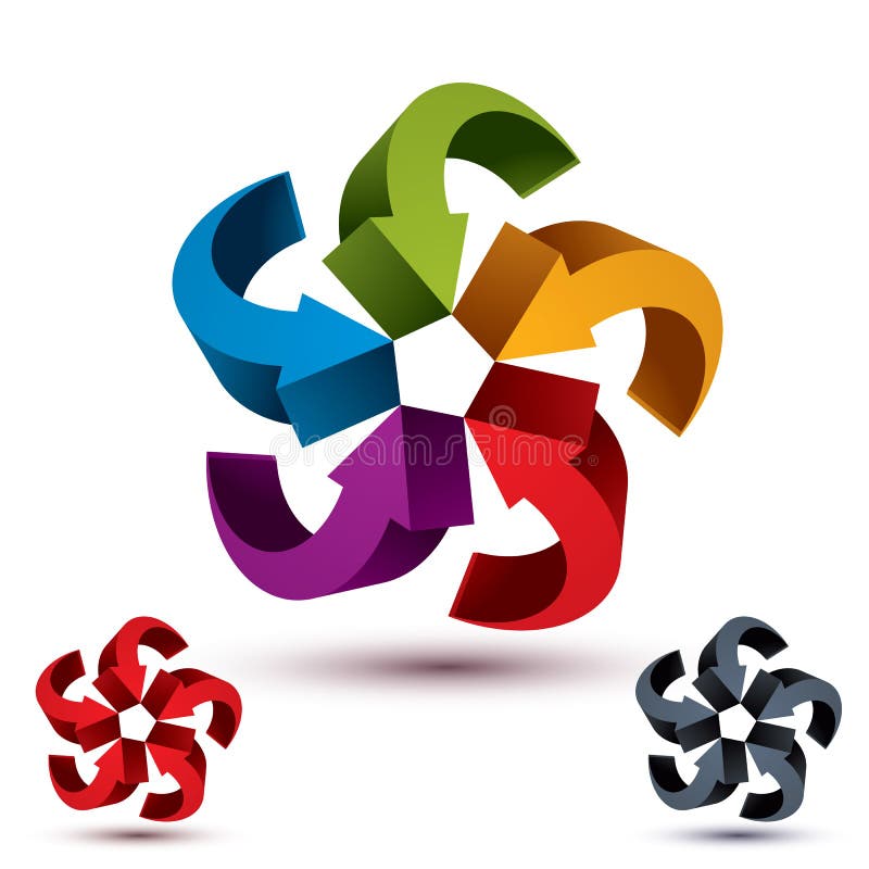 Arrows Abstract Loop Symbol, Vector Conceptual Pictogram Template ...