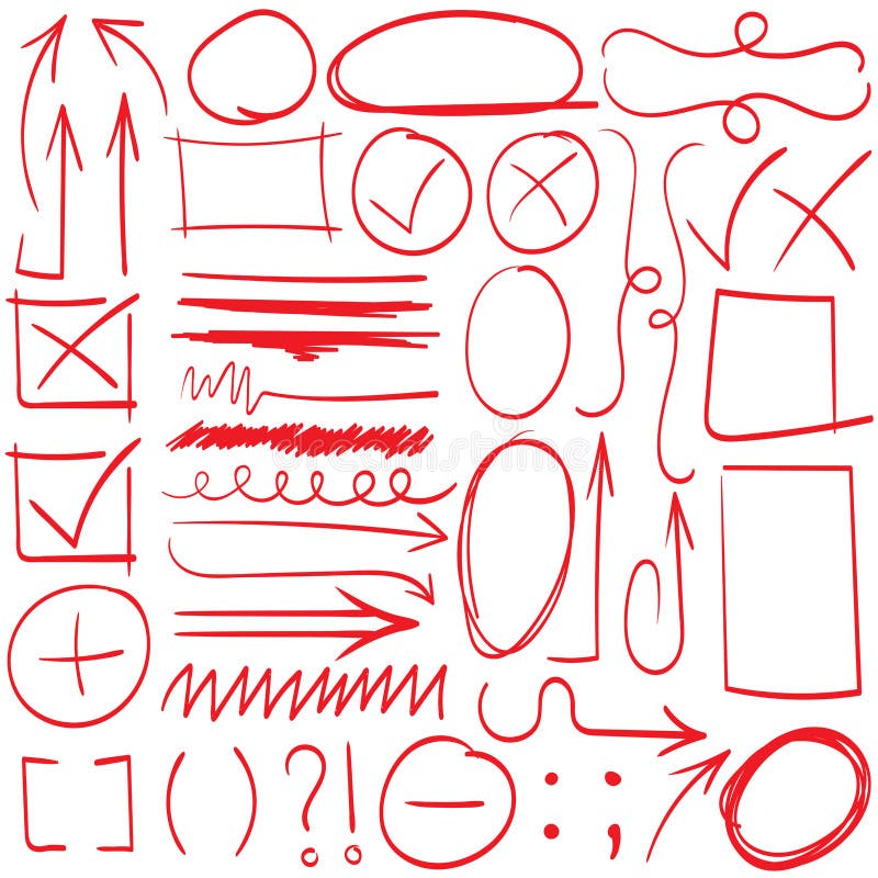 Arrows and Abstract Shapes Doodle Stock Vector - Illustration of ...