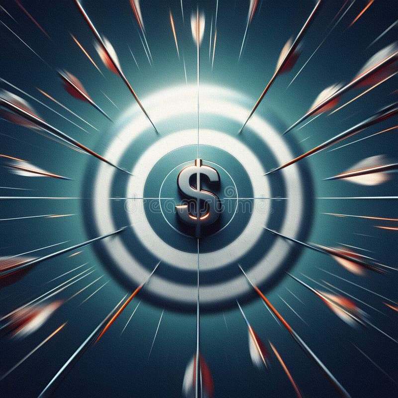 Arrows Aimed at Dollar Sign on Target Stock Illustration - Illustration ...