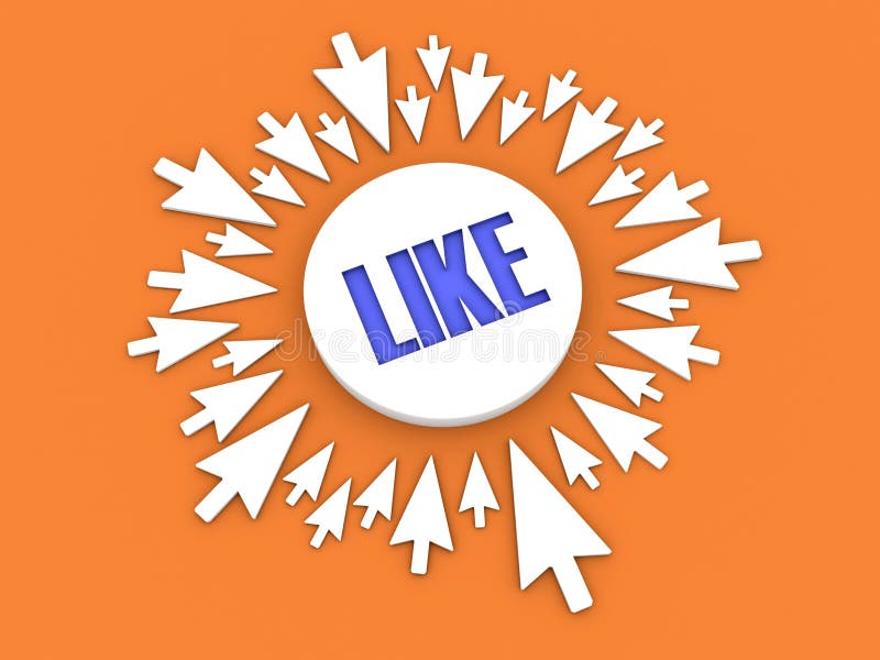 3d man and word LIKE stock illustration. Illustration of like - 32590348