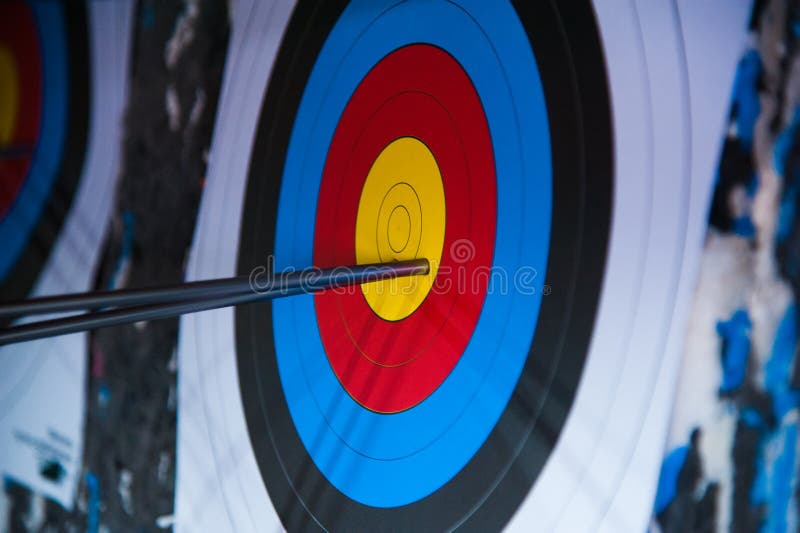 Arrows in Archery Target on Archery Range Stock Photo - Image of target ...