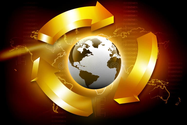 Arrows Around World Globe Stock Illustrations – 695 Arrows Around World ...