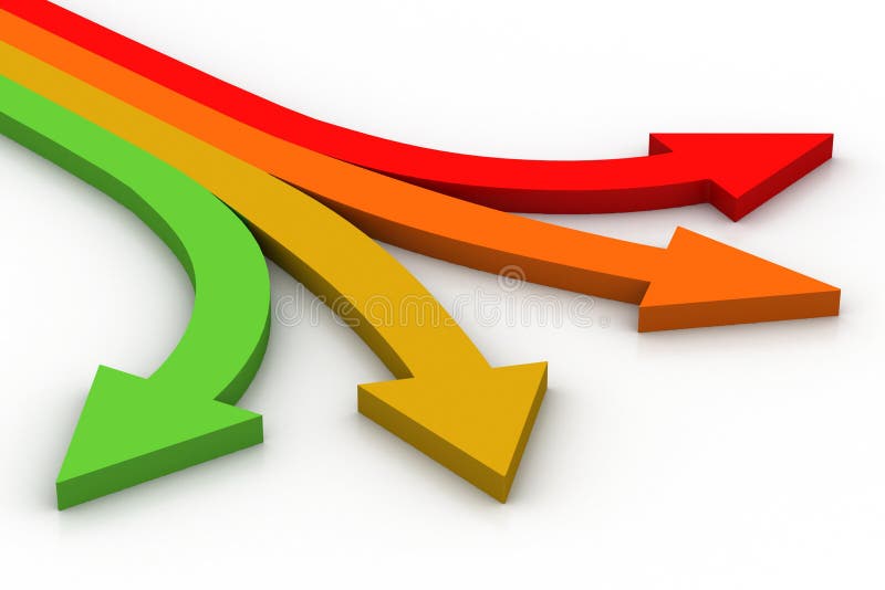 Arrows Arranged in Different Direction Stock Illustration ...