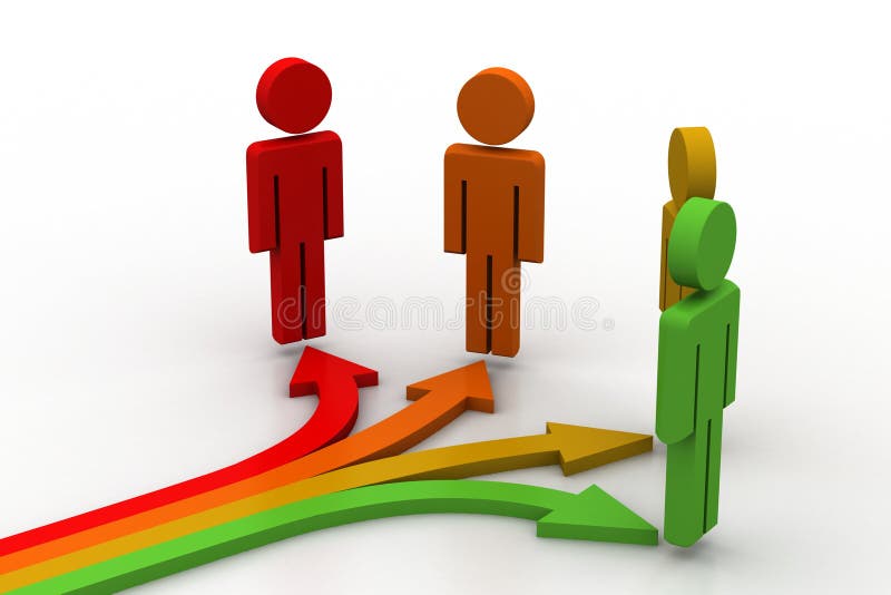 Arrows Arranged in Different Direction Stock Illustration ...