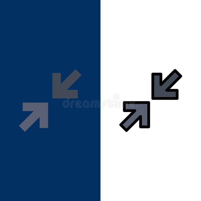 Arrows, Arrow, Zoom Icons. Flat and Line Filled Icon Set Vector Blue ...